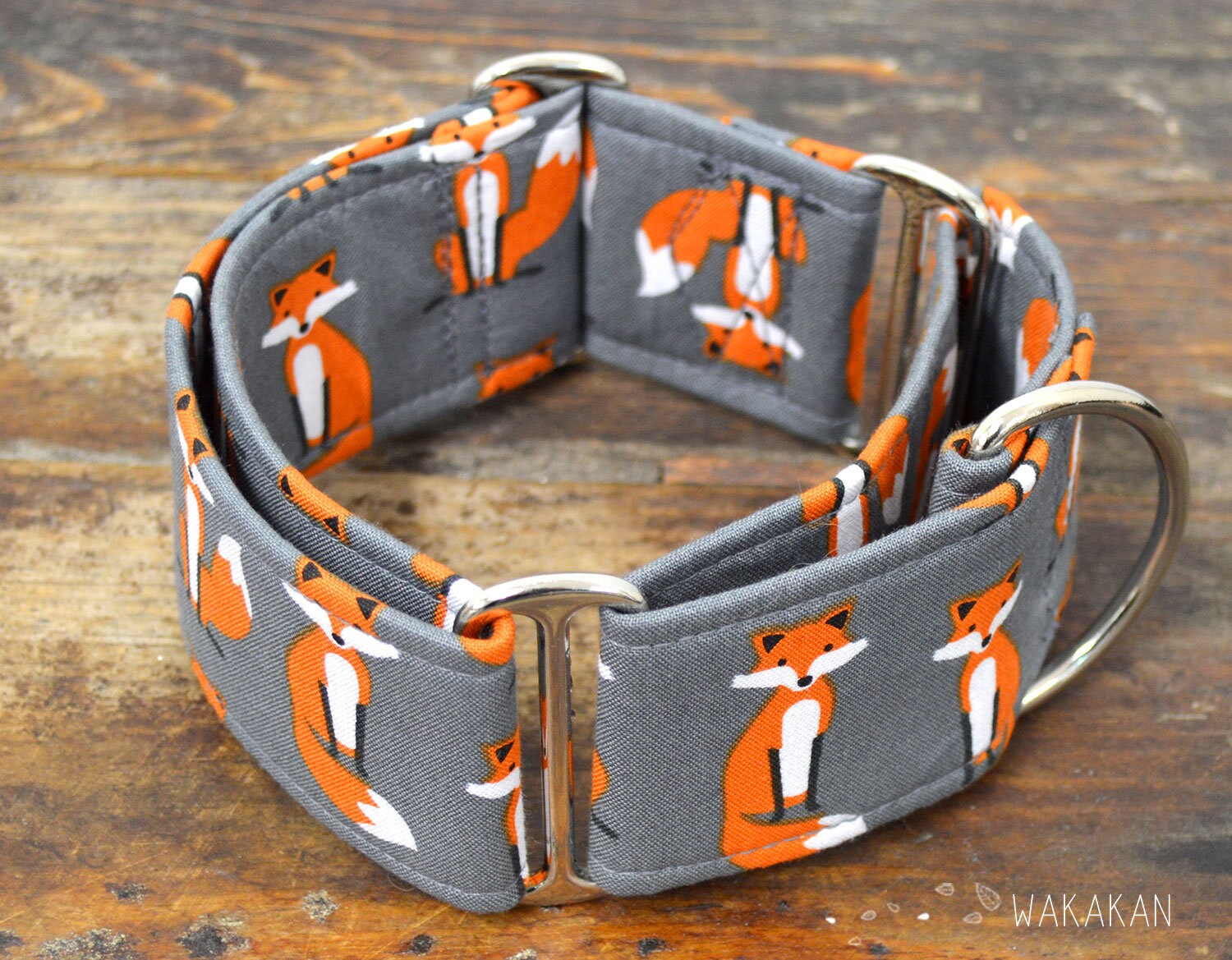 Martingale dog collar model Fancy Fox. Adjustable and handmade with 100 ...