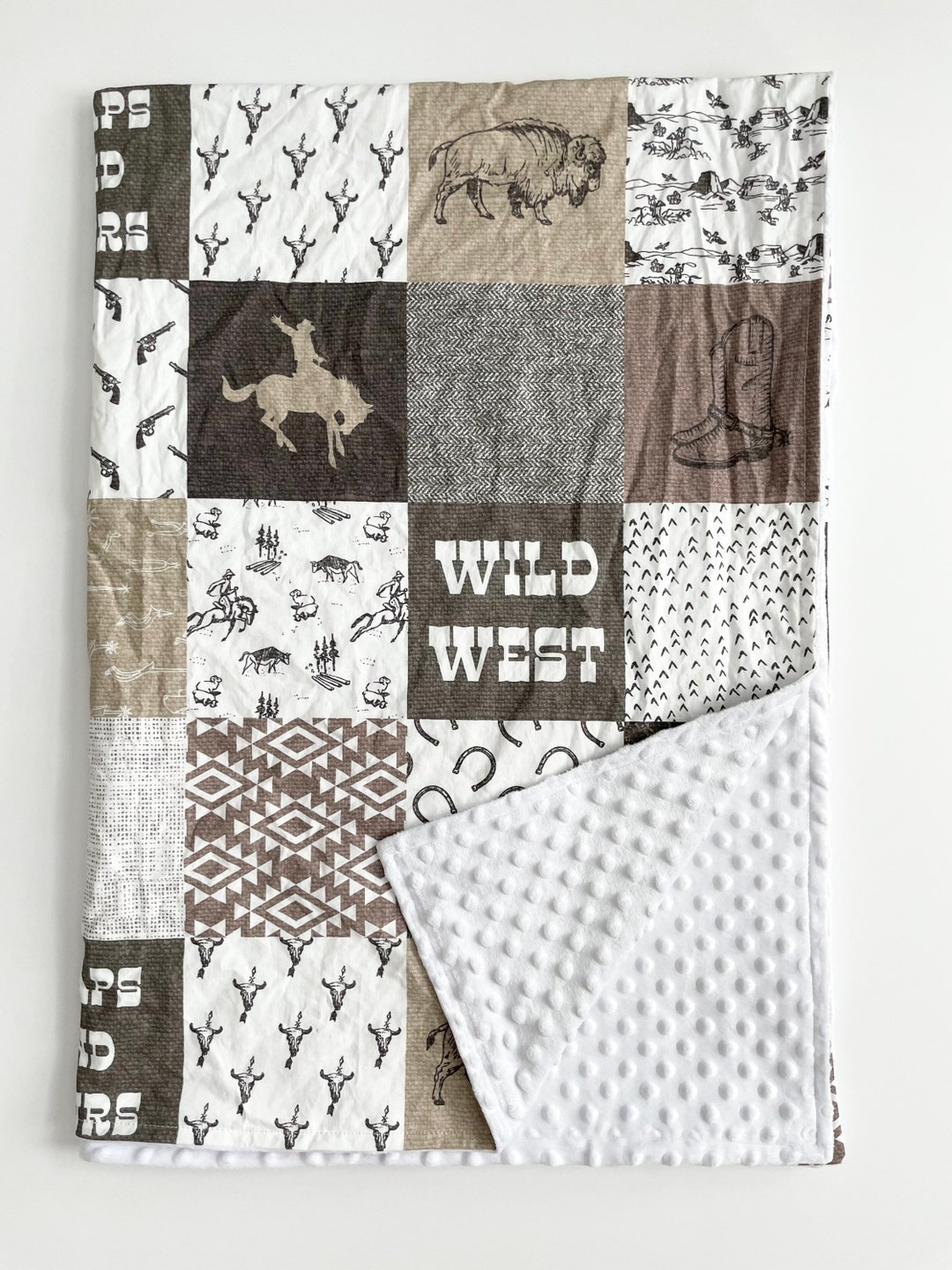 Patchwork Blanket Cowboy Wild West - Etsy