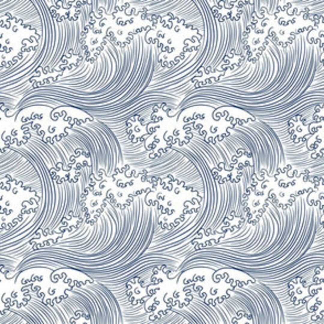 Nursery Bedding - Japanese Waves White - Etsy