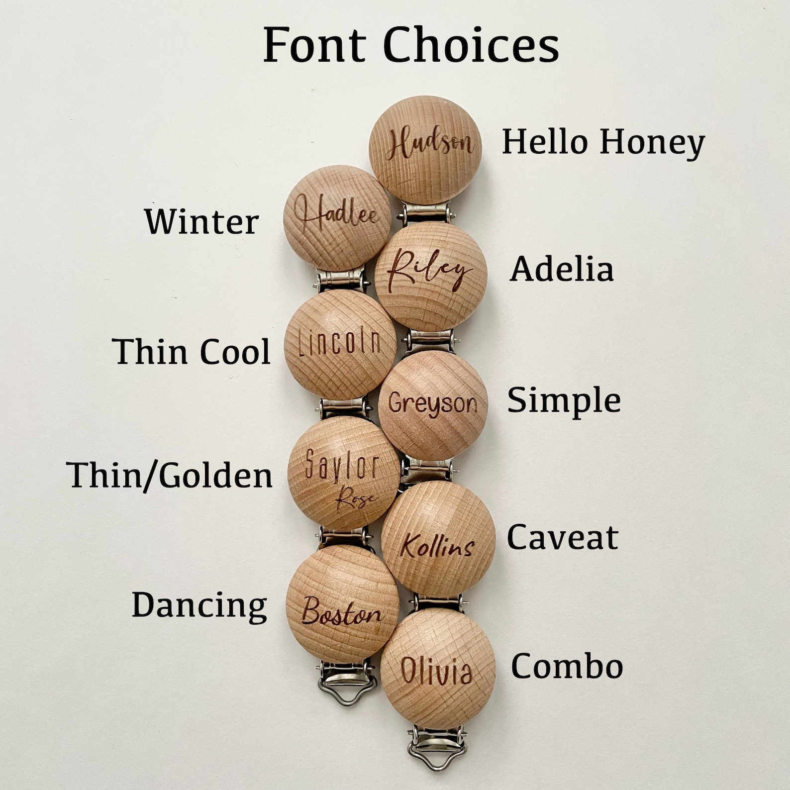 Personalized Macrame Pacifier Clip Engraved Wood Binky Clip - Etsy