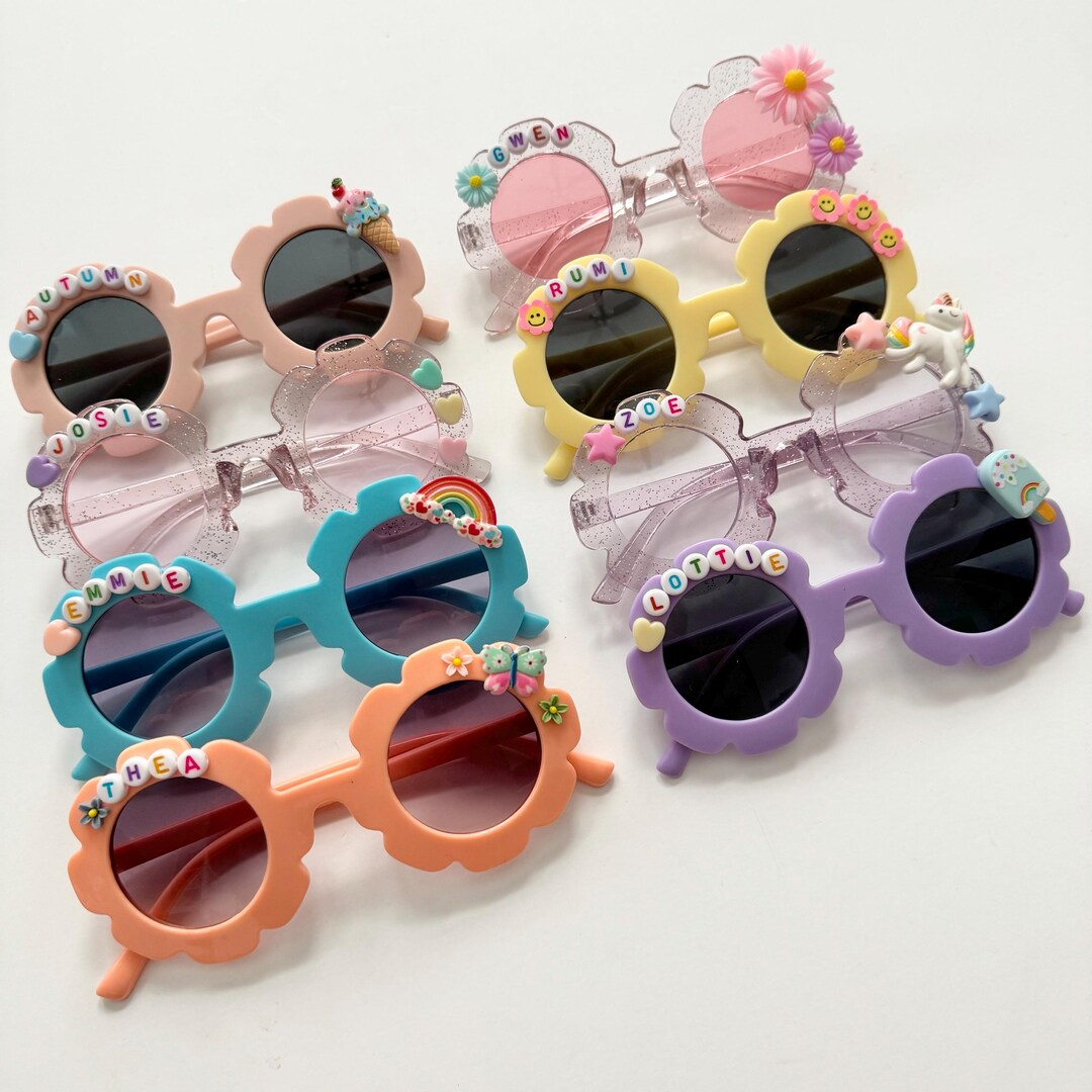 Personalized Sunglasses for Kids With COLORED BEADS, Daisy Glasses ...