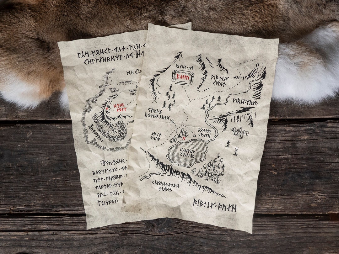 2 Khuzdul Dwarven Quests Maps Scrolls From the Realm of Tolkien - Etsy