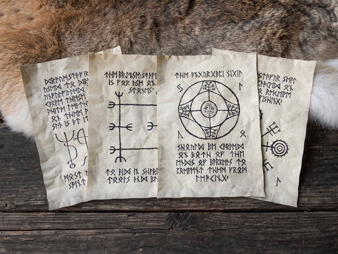 4 Icelandic Galdrastafir Magic Staves Witchcraft Pages Set II - Nordic ...