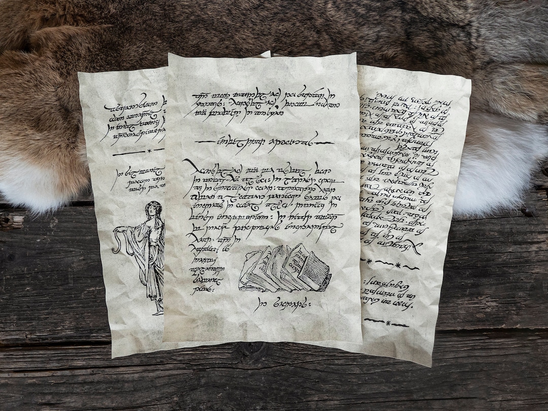 3 Elvish Inspired Pages on A4 - Set I - Scrolls From the Realm of ...