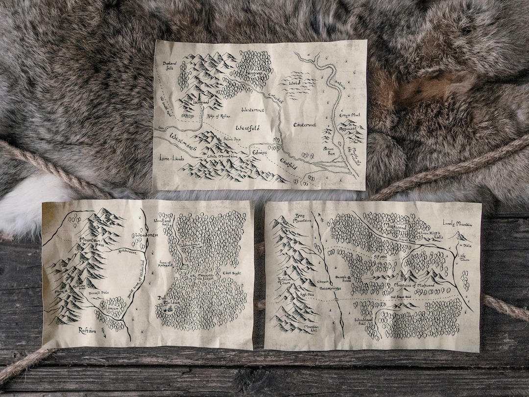 3 Maps of the Misty Mountains - Scrolls From the Realm of Tolkien - Etsy