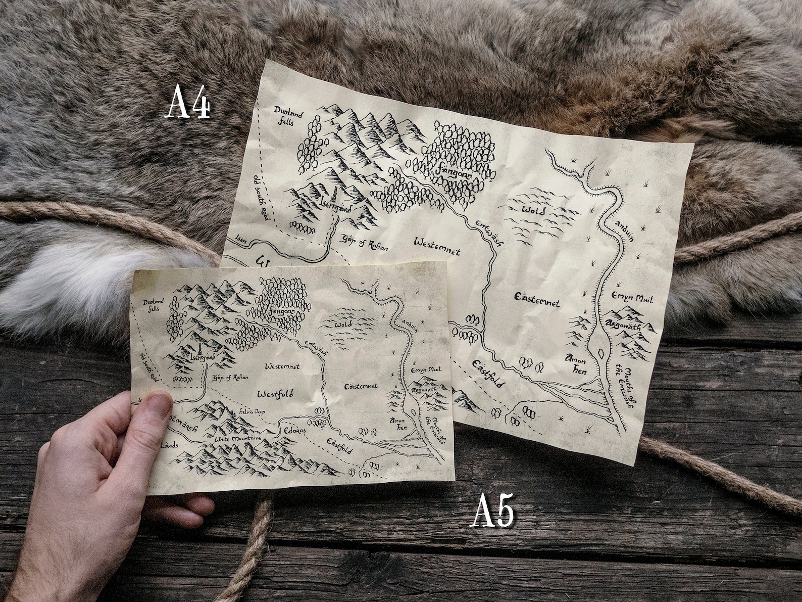 3 Maps of the Misty Mountains - Scrolls From the Realm of Tolkien - Etsy