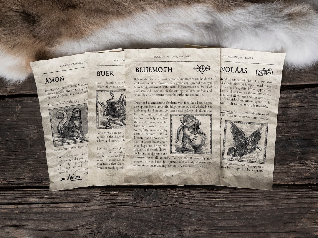 4 Demons of the Ars Goetia Pages - Set I - Grimoire Demonology Journal ...