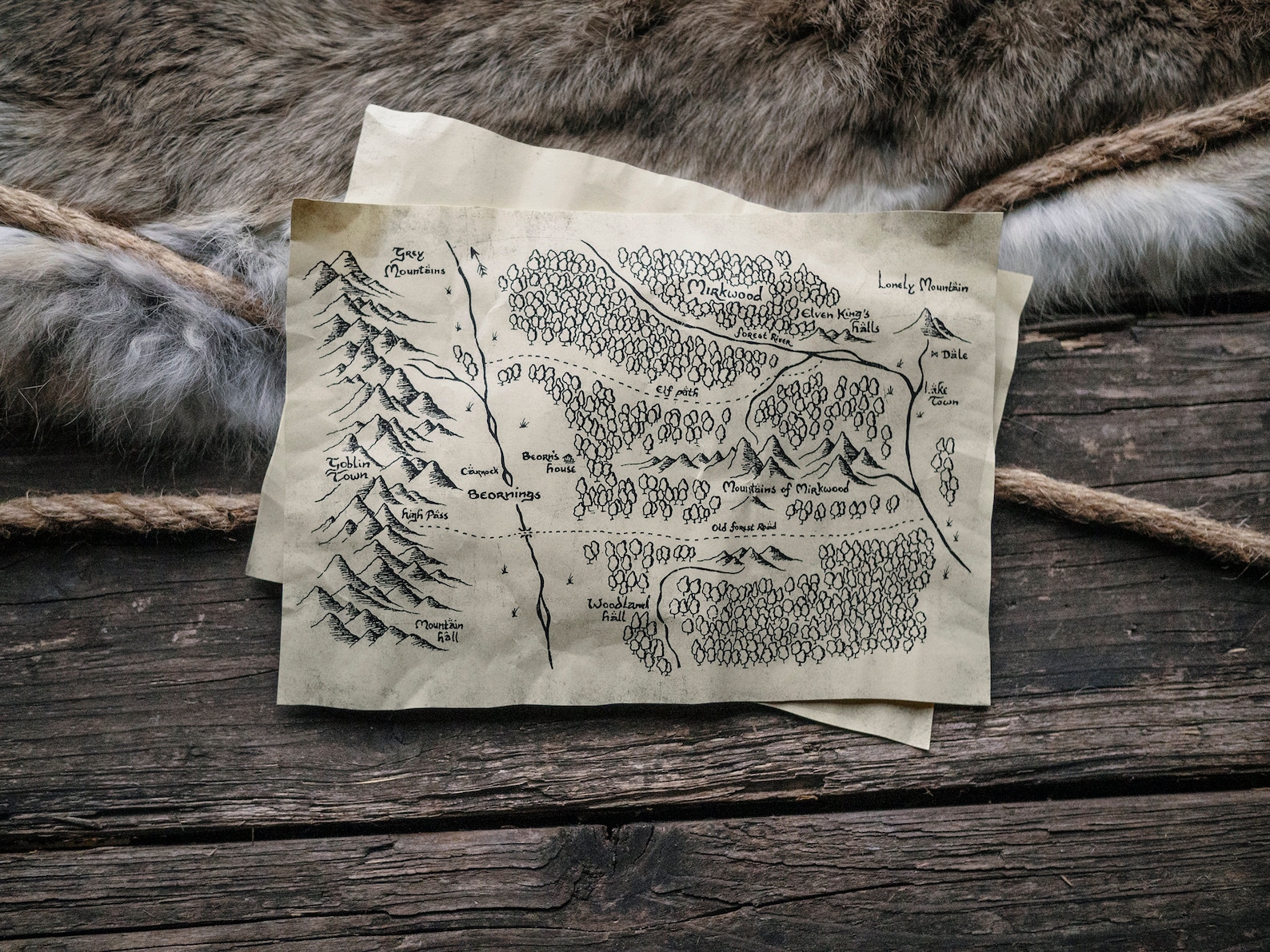 3 Maps of the Misty Mountains Scrolls From the Realm of | Etsy