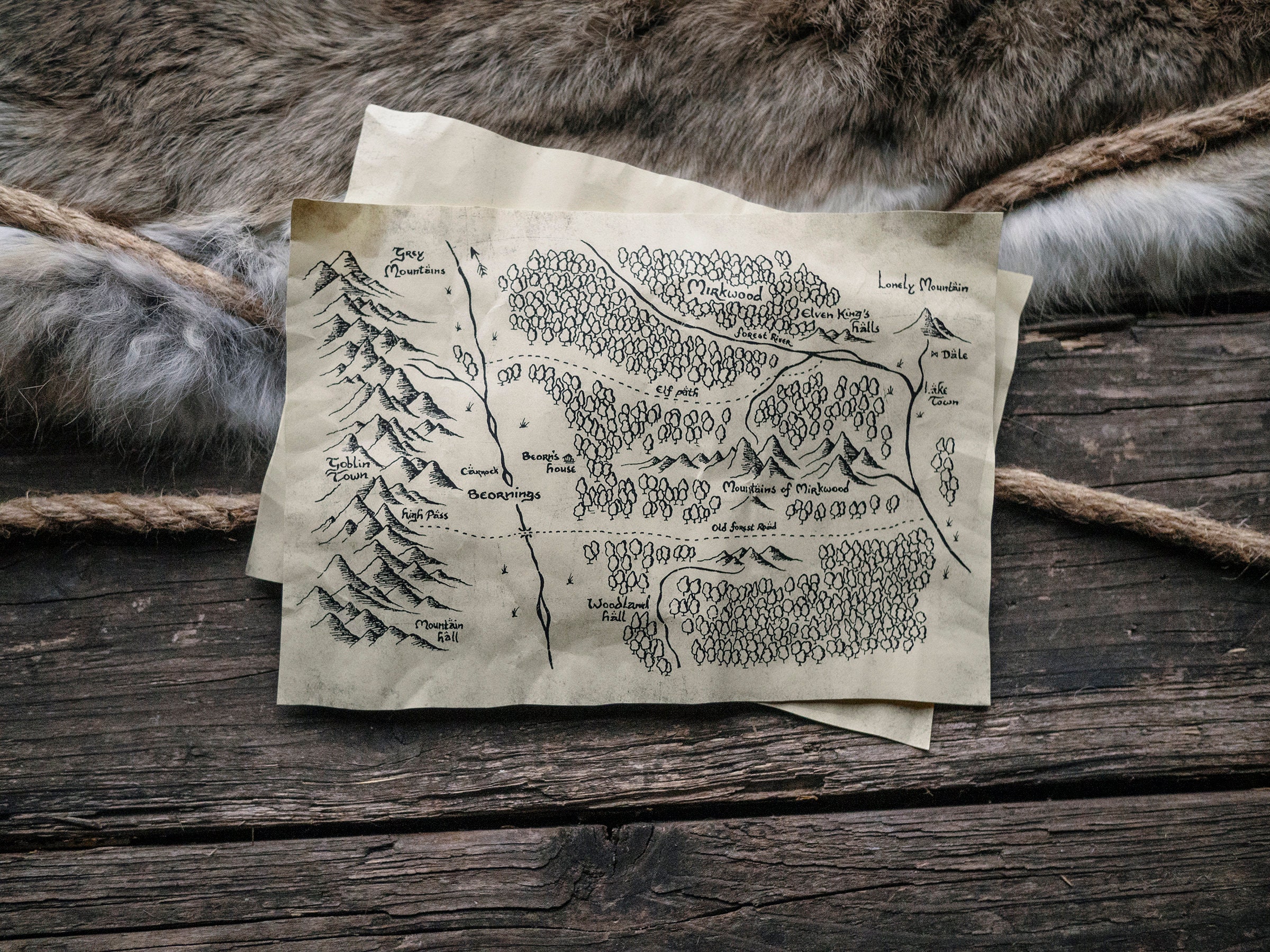 3 Maps of the Misty Mountains - Scrolls From the Realm of Tolkien - Etsy