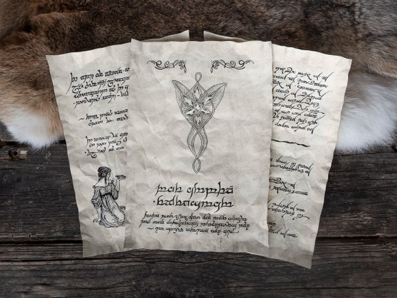3 Elvish Inspired Pages on A4 Set II Scrolls From the | Etsy
