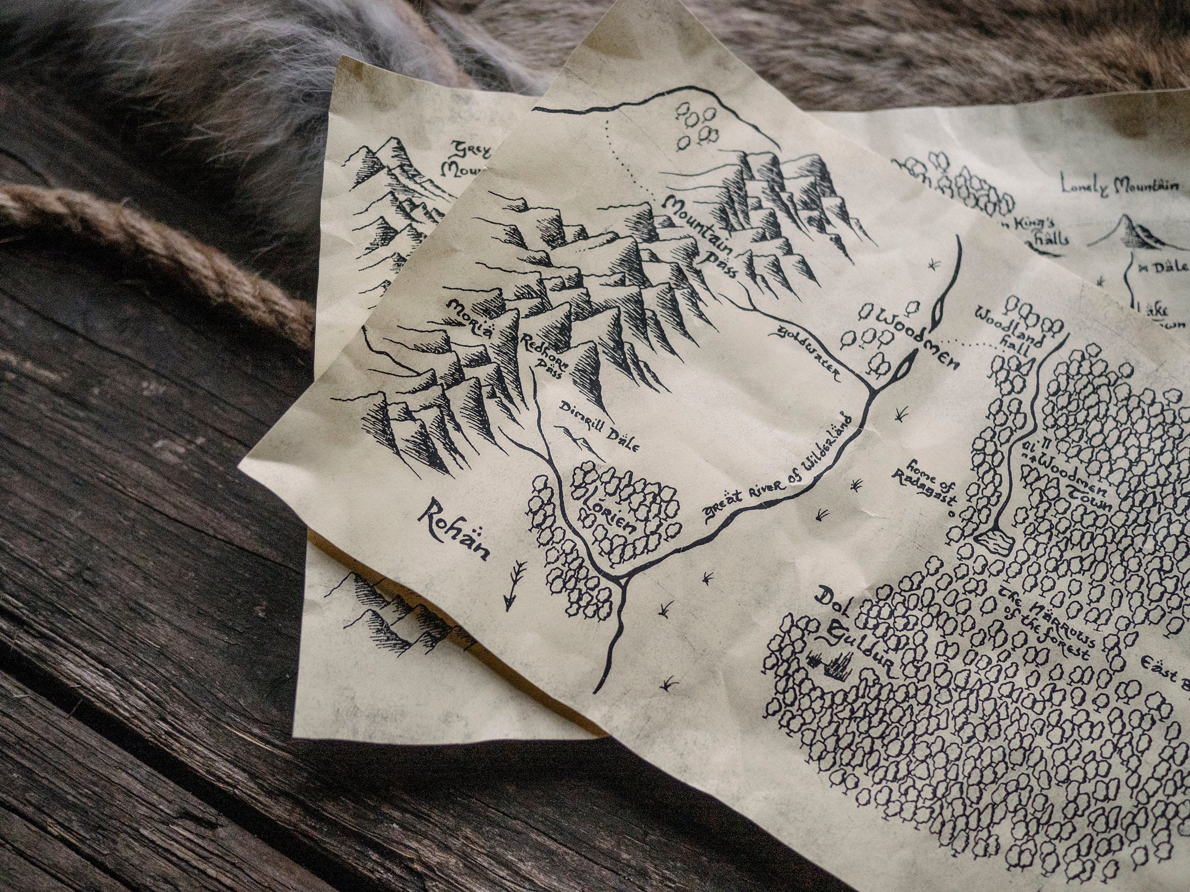 3 Maps of the Misty Mountains - Scrolls From the Realm of Tolkien - Etsy