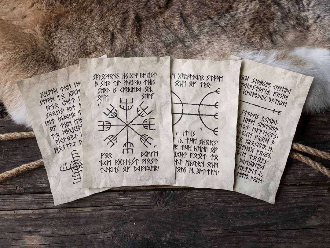 4 Icelandic Galdrastafir Magic Staves Witchcraft Pages Set I - Nordic ...