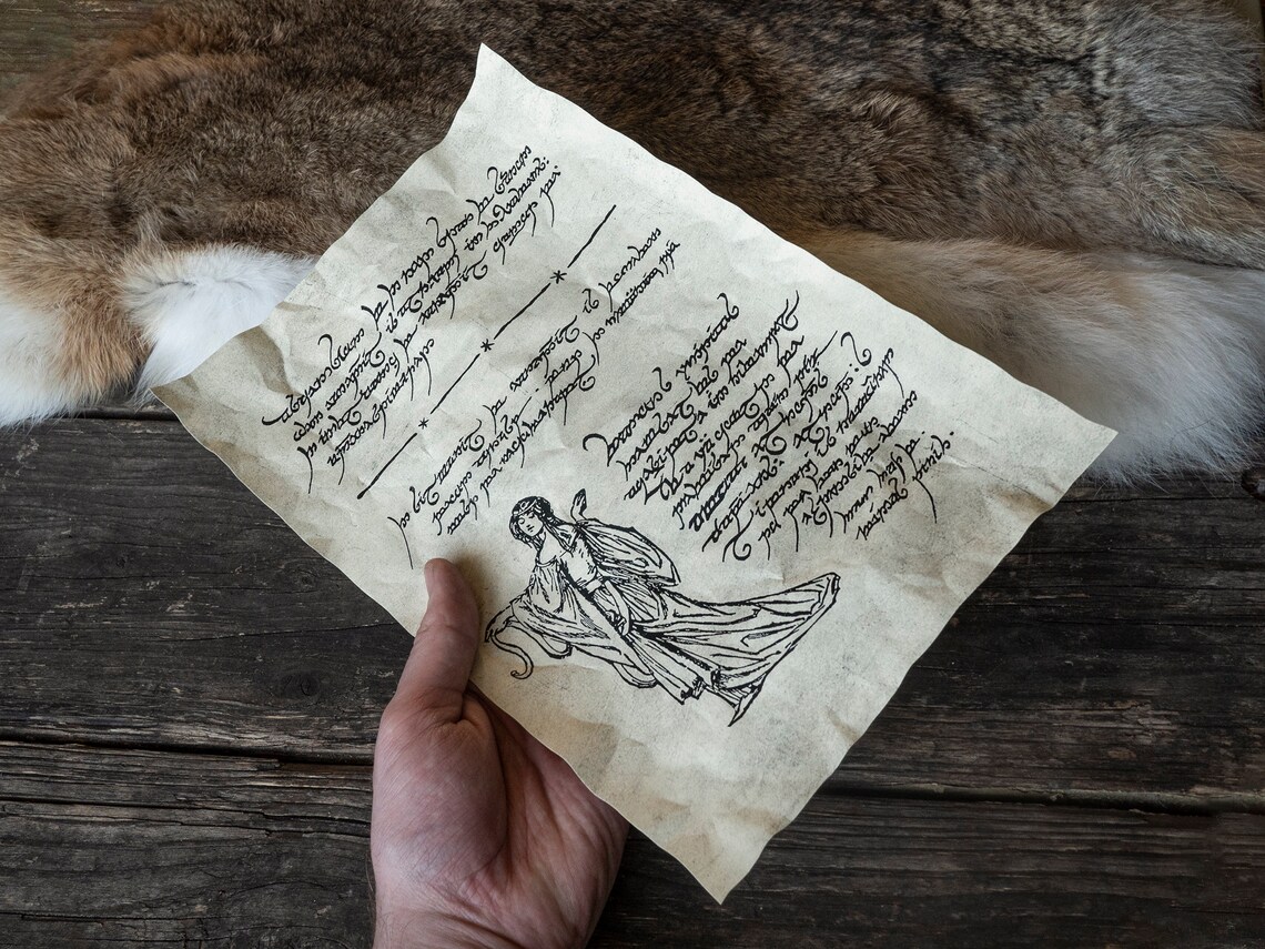 3 Elvish Inspired Pages on A4 - Set I - Scrolls From the Realm of ...