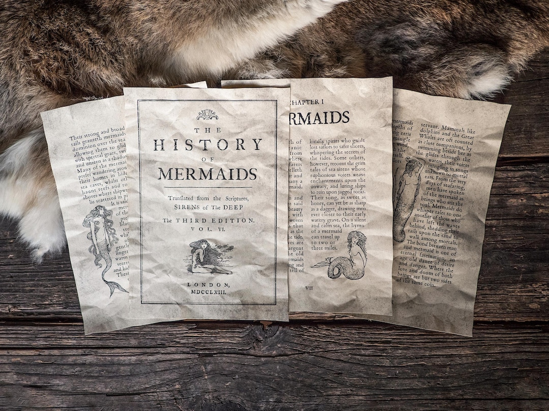 4 Mermaids Mythology Lore Pages - Water Spirit Sea Maiden Siren ...