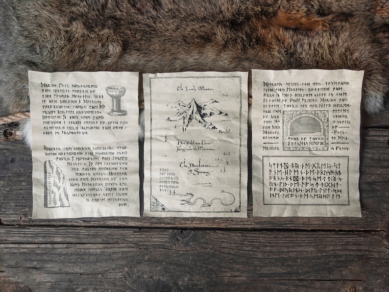 3 Dwarven Scrolls of Erebor - Scrolls From the Realm of Tolkien - Etsy