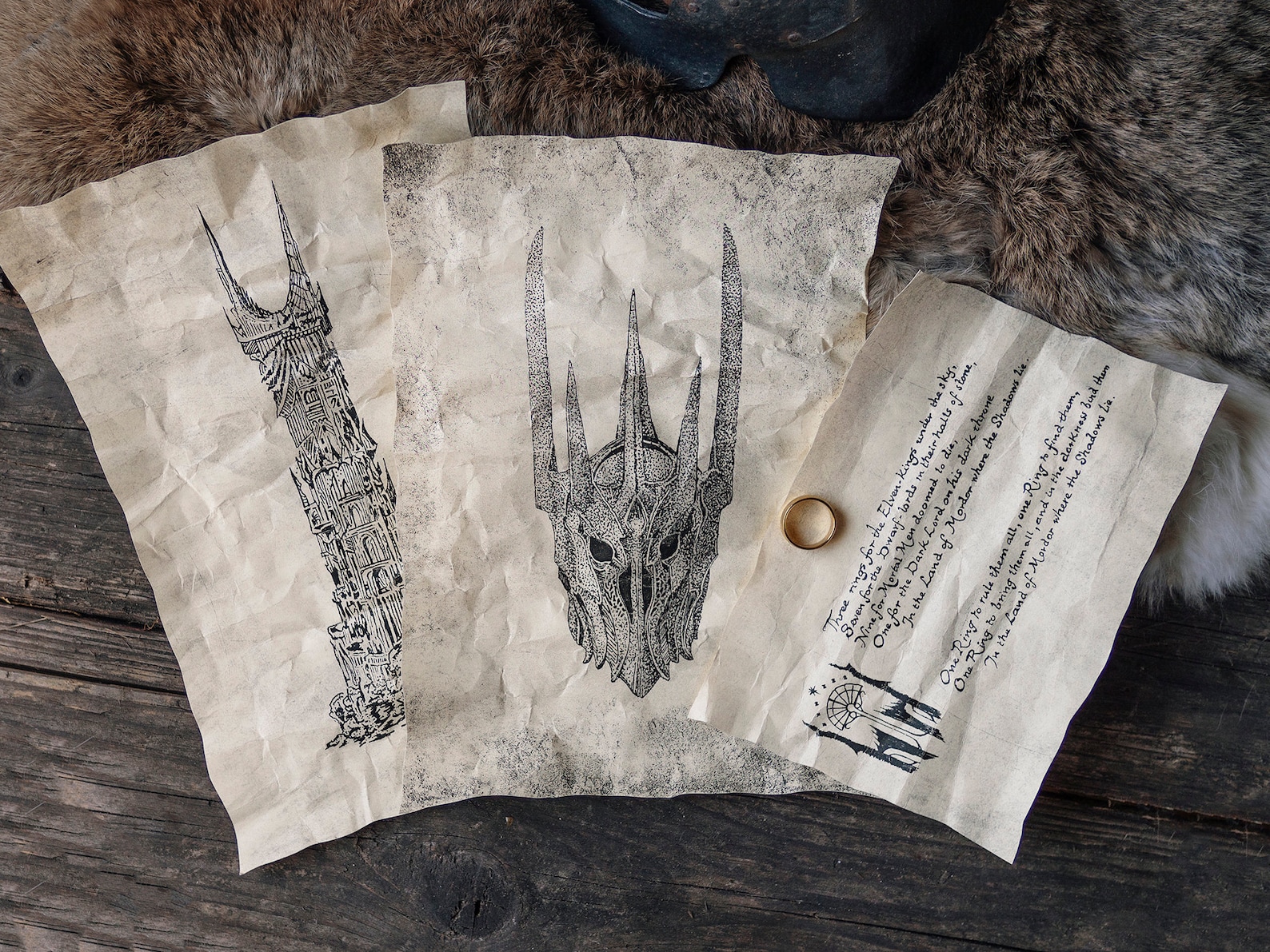 3 Mordor Inspired Pages Scrolls From the Realm of Tolkien - Etsy