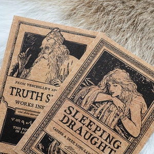 4 Potion Label Stickers - Love Potion, Truth Serum, Sleeping Draught ...