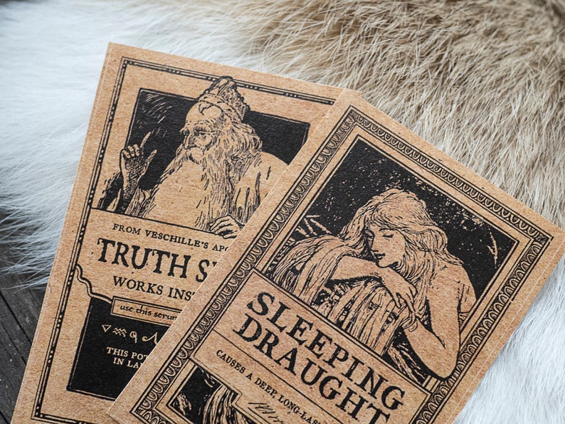 4 Potion Label Stickers - Love Potion, Truth Serum, Sleeping Draught ...