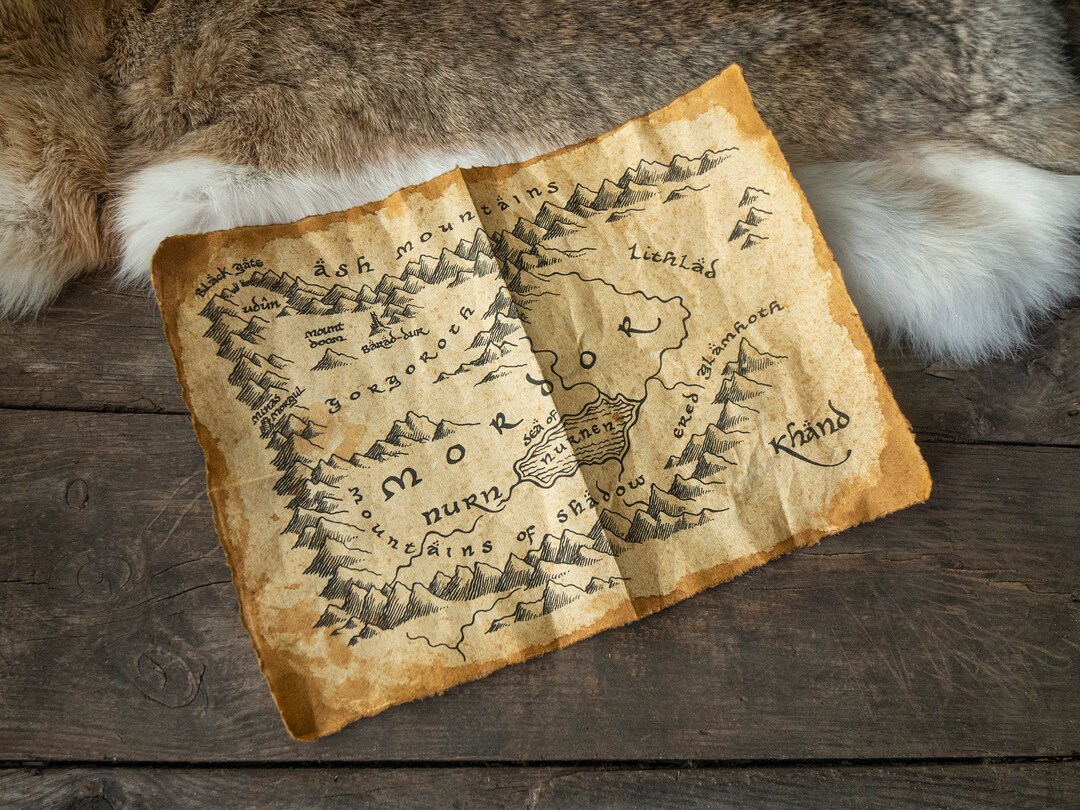 Map of the Plains of Mordor on Handmade Paper - Scrolls From the Realm ...