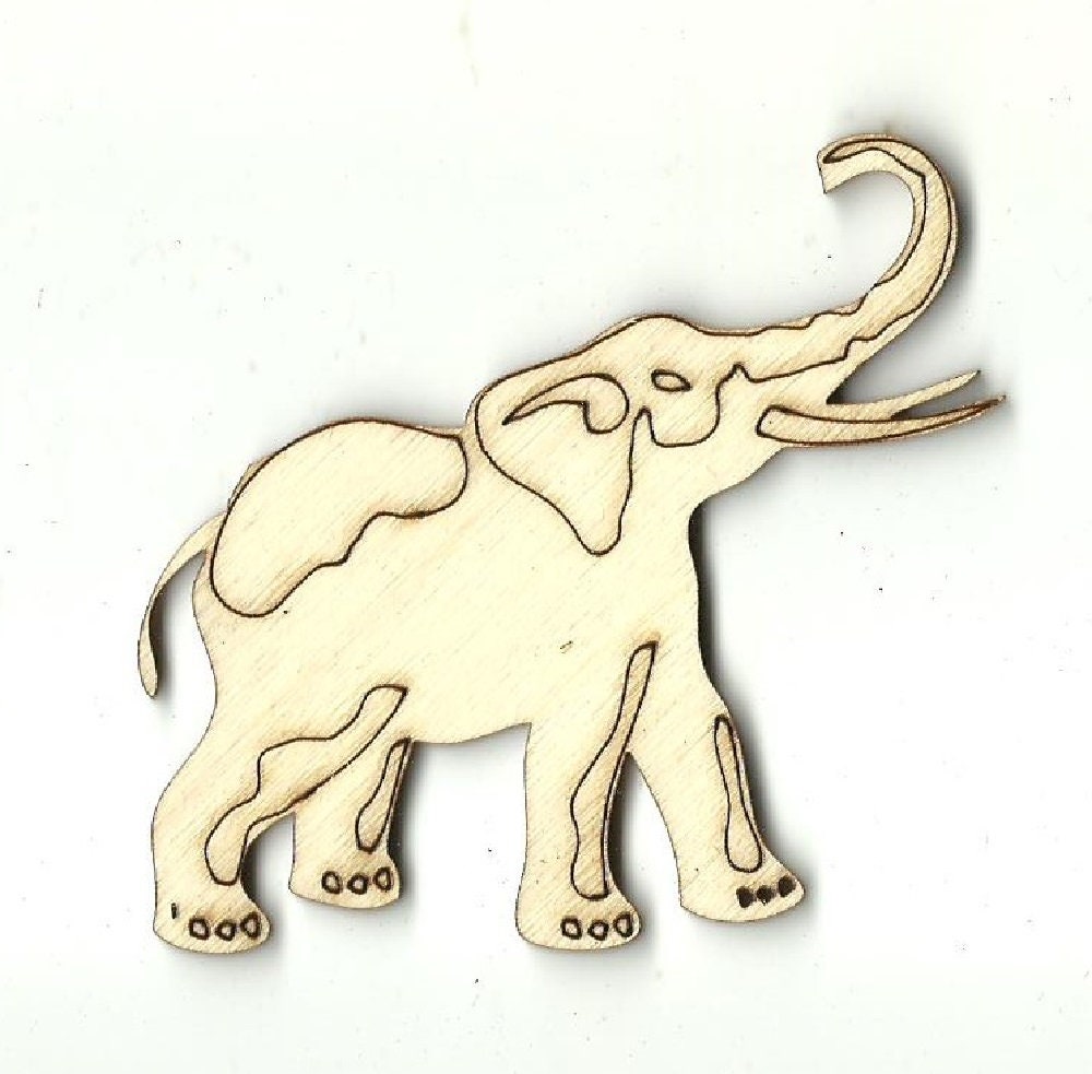 Elephant Laser Cut Out Unfinished Wood Shape Craft Supply - Etsy