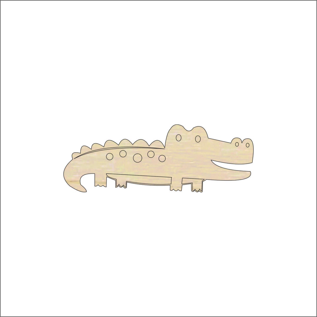 Alligator Crocodile Laser Cut Out Unfinished Wood Shape Craft Supply ...