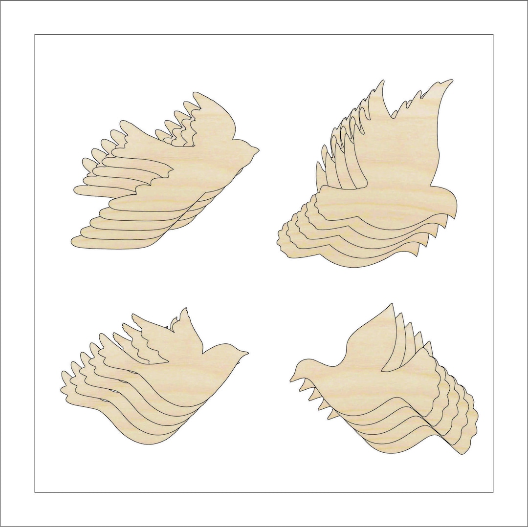 Pack Bird Shapes Laser Cut Out Unfinished Wood Craft Shapes PK24 - Etsy