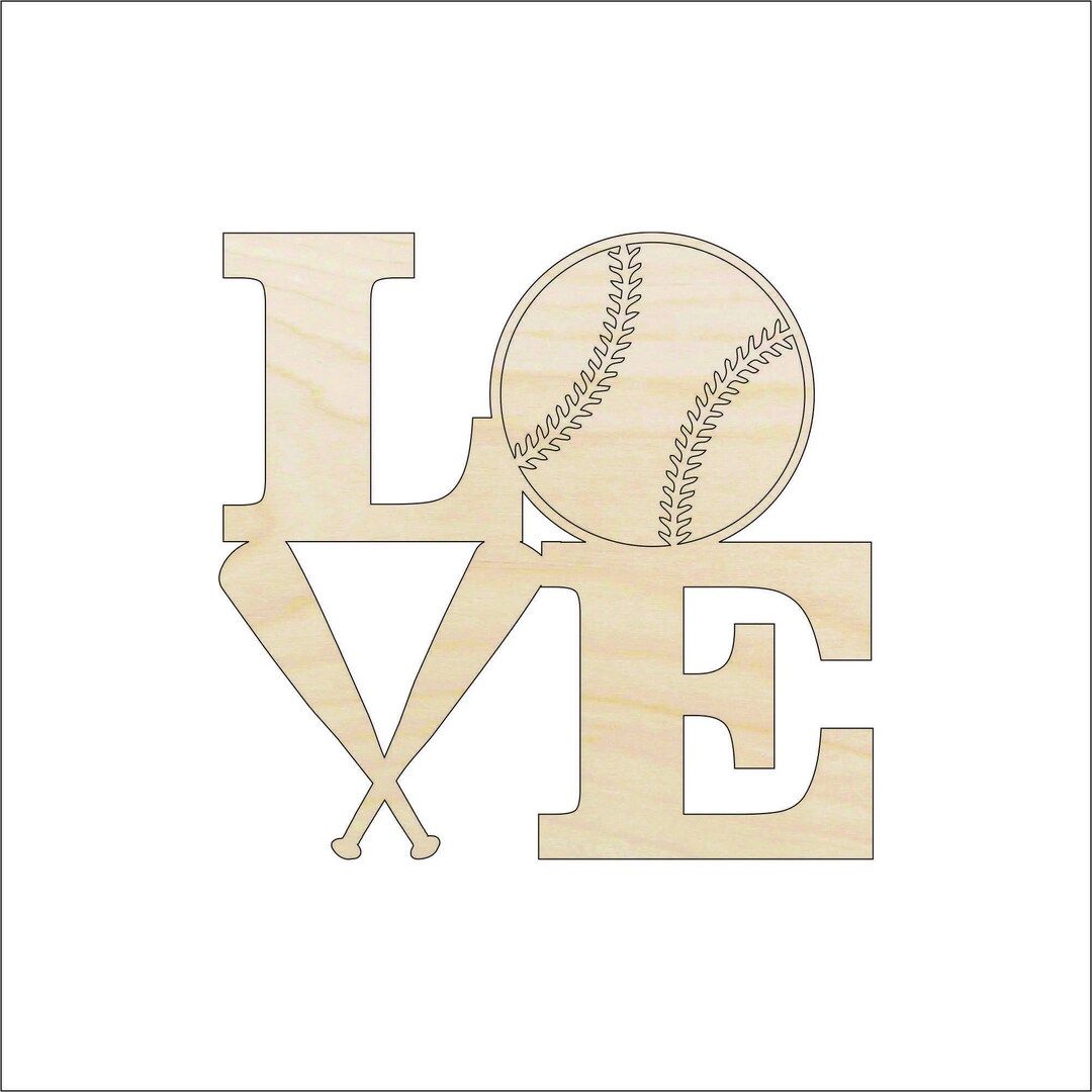 Word Baseball - Laser Cut Out Unfinished Wood Shape Craft Supply SPT374 ...