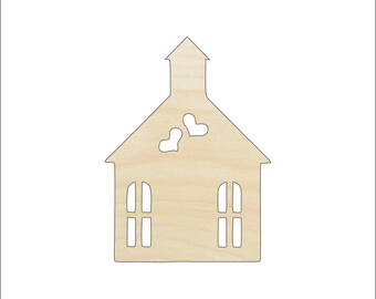 Church Building Laser Cut Out Unfinished Wood Shape Craft Supply - Etsy