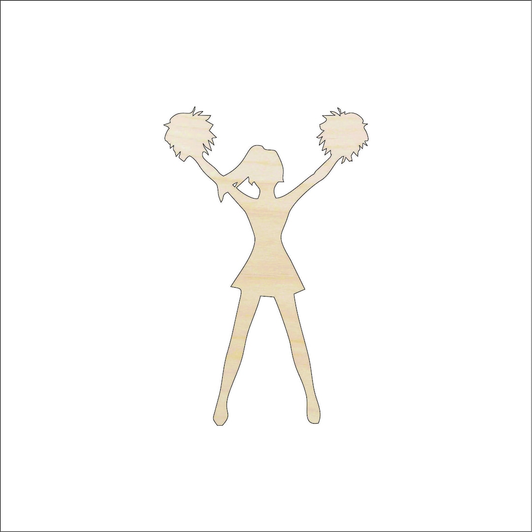 Sport Cheerleading Laser Cut Out Unfinished Wood Shape Craft Supply ...