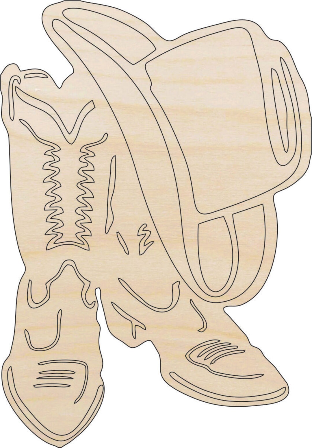 Cowboy Boot Hat Laser Cut Out Unfinished Wood Craft Shape CLT74 - Etsy