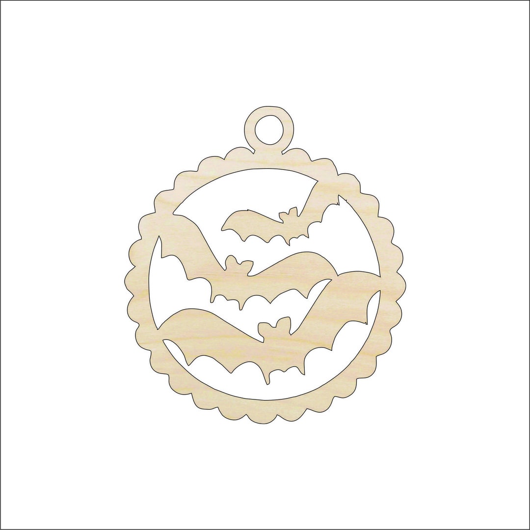 Bat Design - Wood Craft Shape Laser Cut Out & Unfinished DIY Craft ...