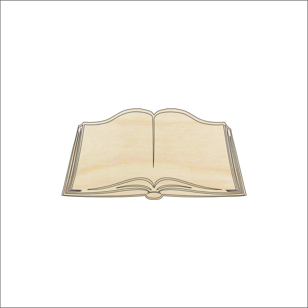 School Book Laser Cut Out Unfinished Wood Shape Craft Supply SCL12 - Etsy