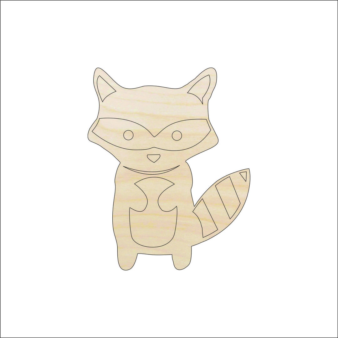 Raccoon - Wood Craft Shape Laser Cut Out & Unfinished DIY Craft Supply ...