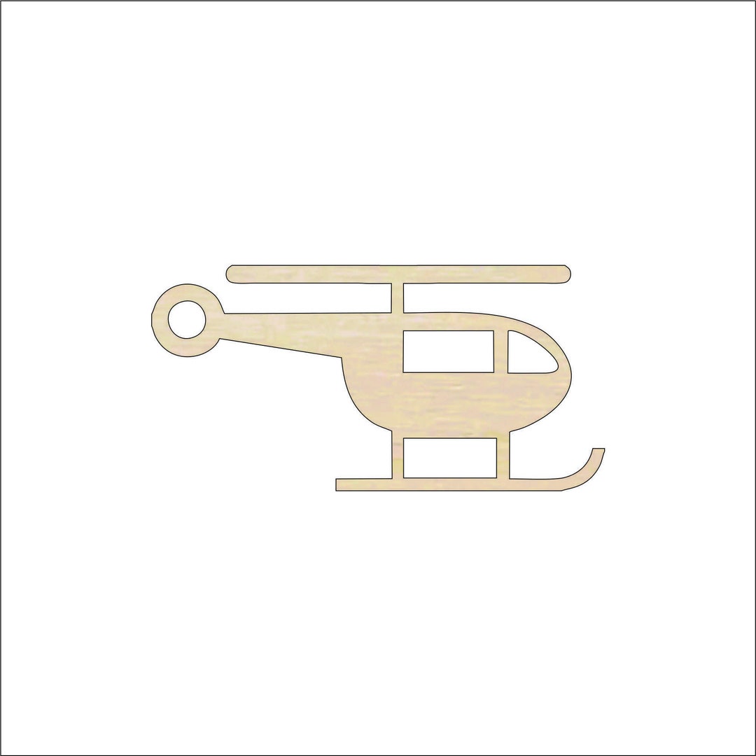 Helicopter - Laser Cut Out Unfinished Wood Shape Craft Supply PLN12 - Etsy