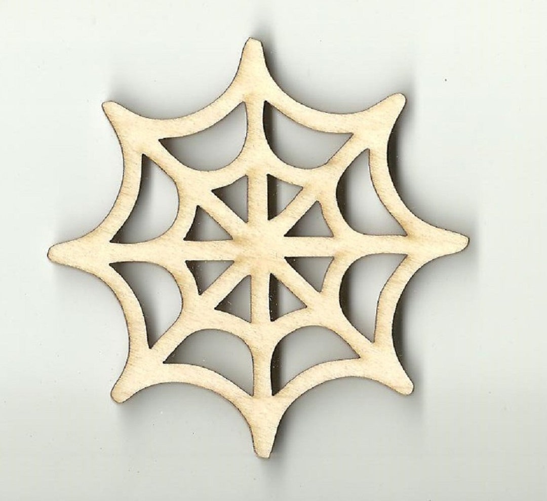 Spider Web Laser Cut Out Unfinished Wood Shape Craft Supply - Etsy