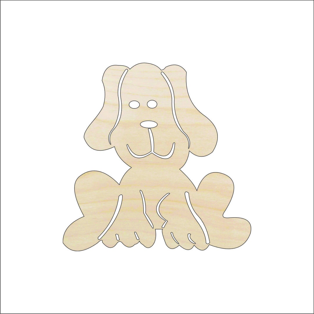 Puppy Dog Laser Cut Out Unfinished Wood Craft Shape DOG143 - Etsy