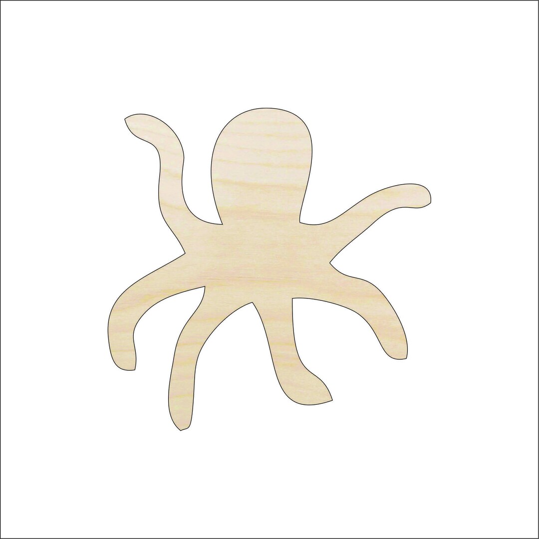 Octopus Laser Cut Out Unfinished Wood Shape Craft Supply - Etsy