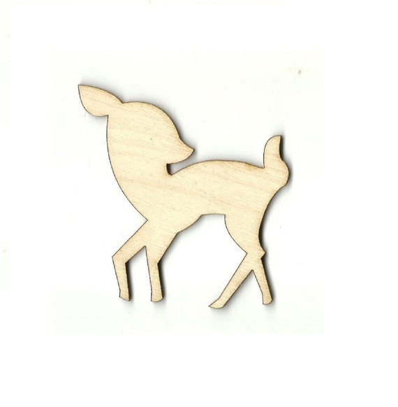 Craft Supplies & Tools Woodcraft Cutout Fawn Laser Cut Out Wood Shape ...