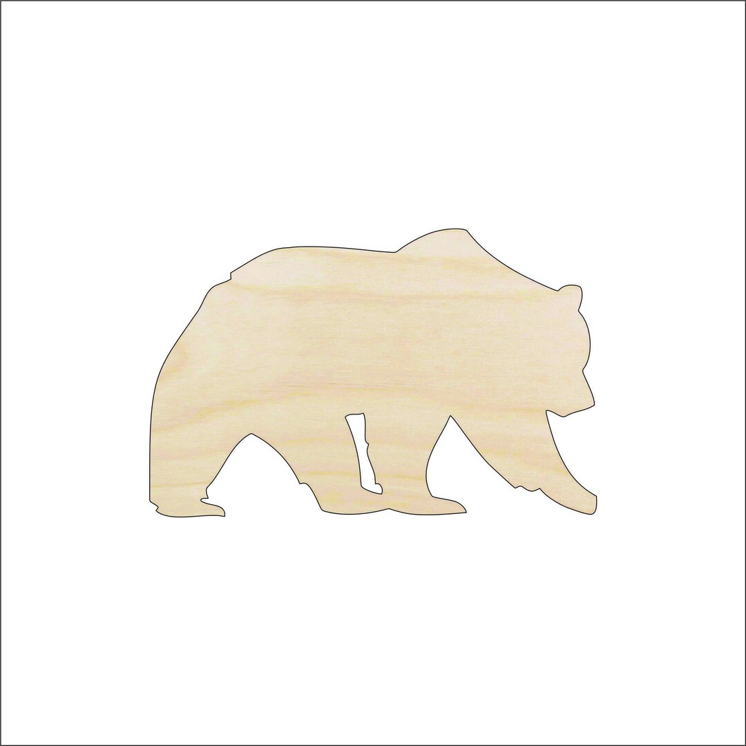 Bear - Wood Craft Shape Laser Cut Out & Unfinished DIY Craft Supply ...
