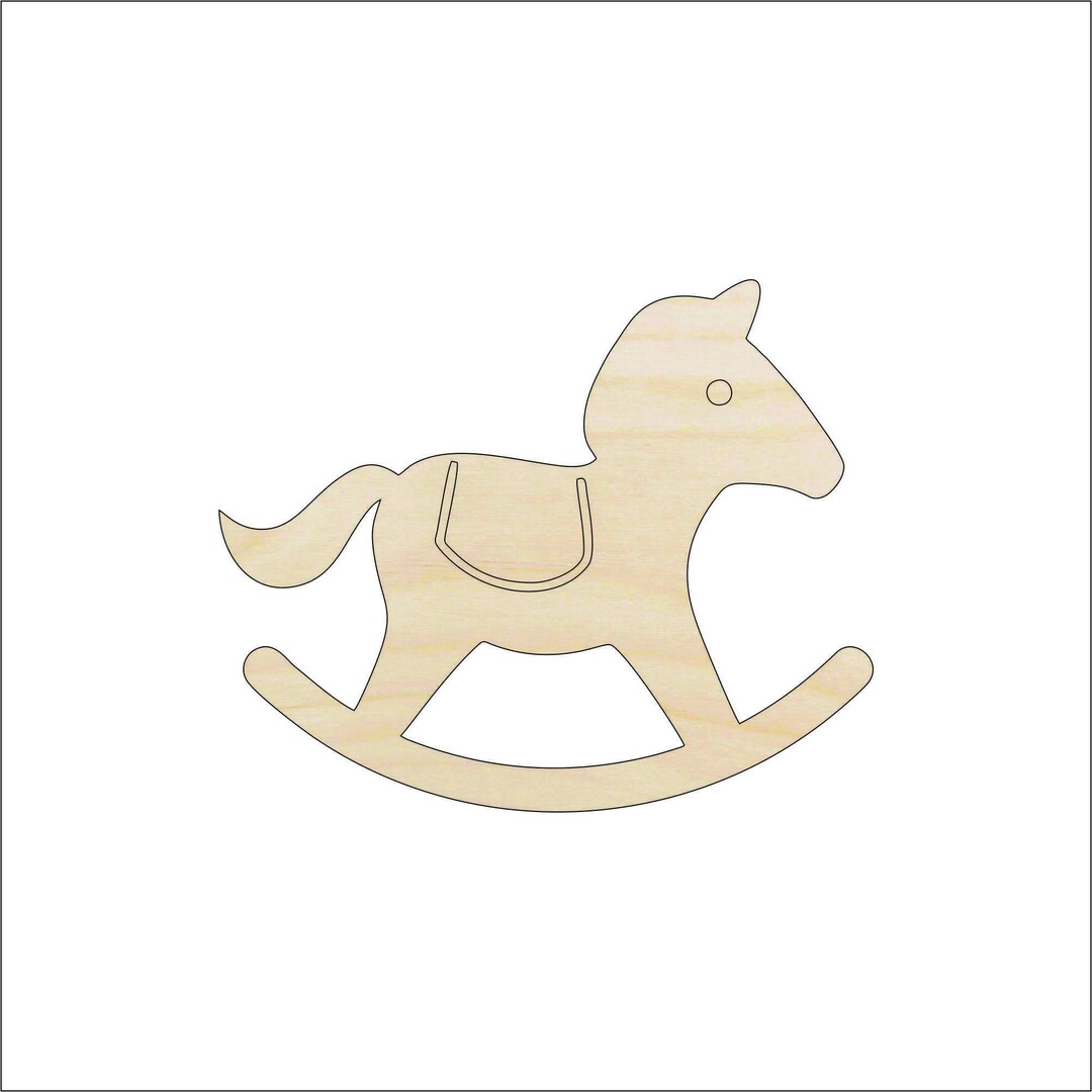 Rocking Horse - Wood Craft Shape Laser Cut Out & Unfinished DIY Craft ...