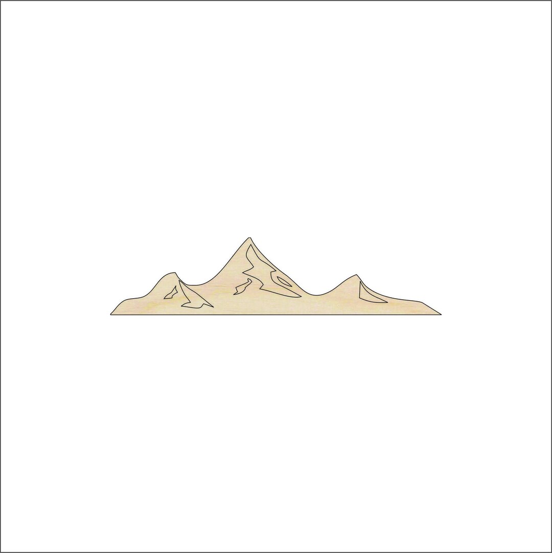 Landscape Mountains Laser Cut Out Unfinished Wood Shape Craft Supply ...