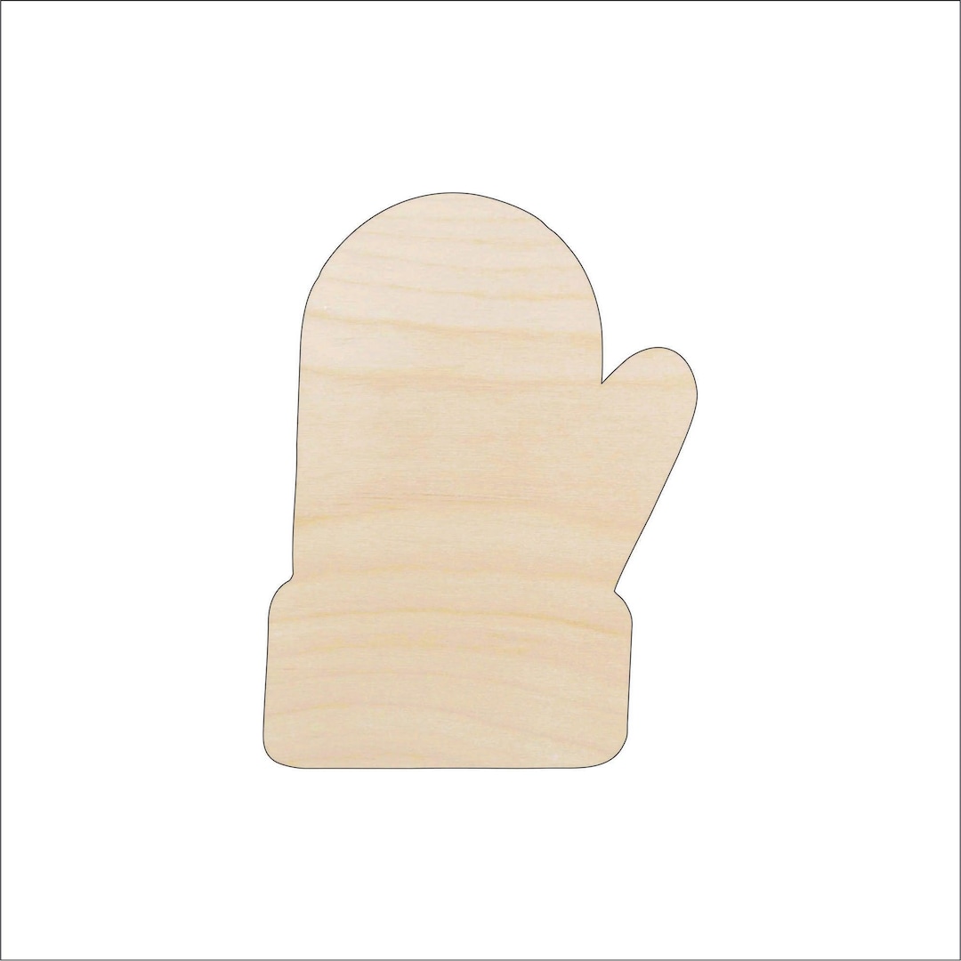 Mitten Wood Craft Shape - Laser Cut Baltic Birch Unfinished DIY Art ...