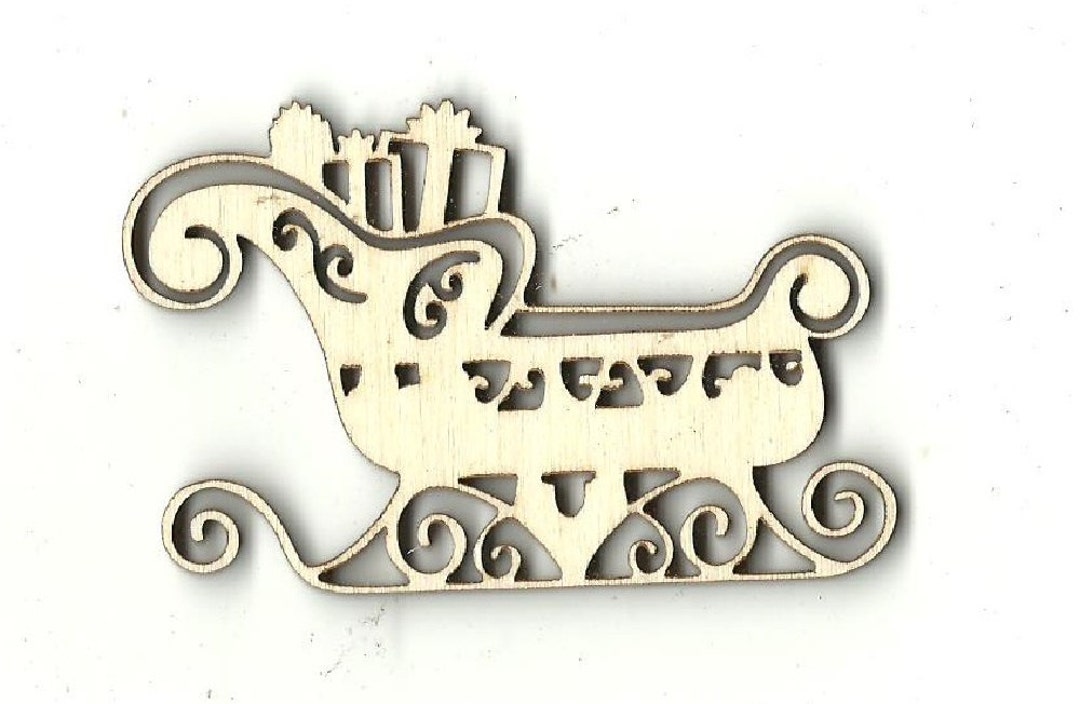 Sleigh Unfinished Laser Cut Out Wood Shape Craft Supply - Etsy