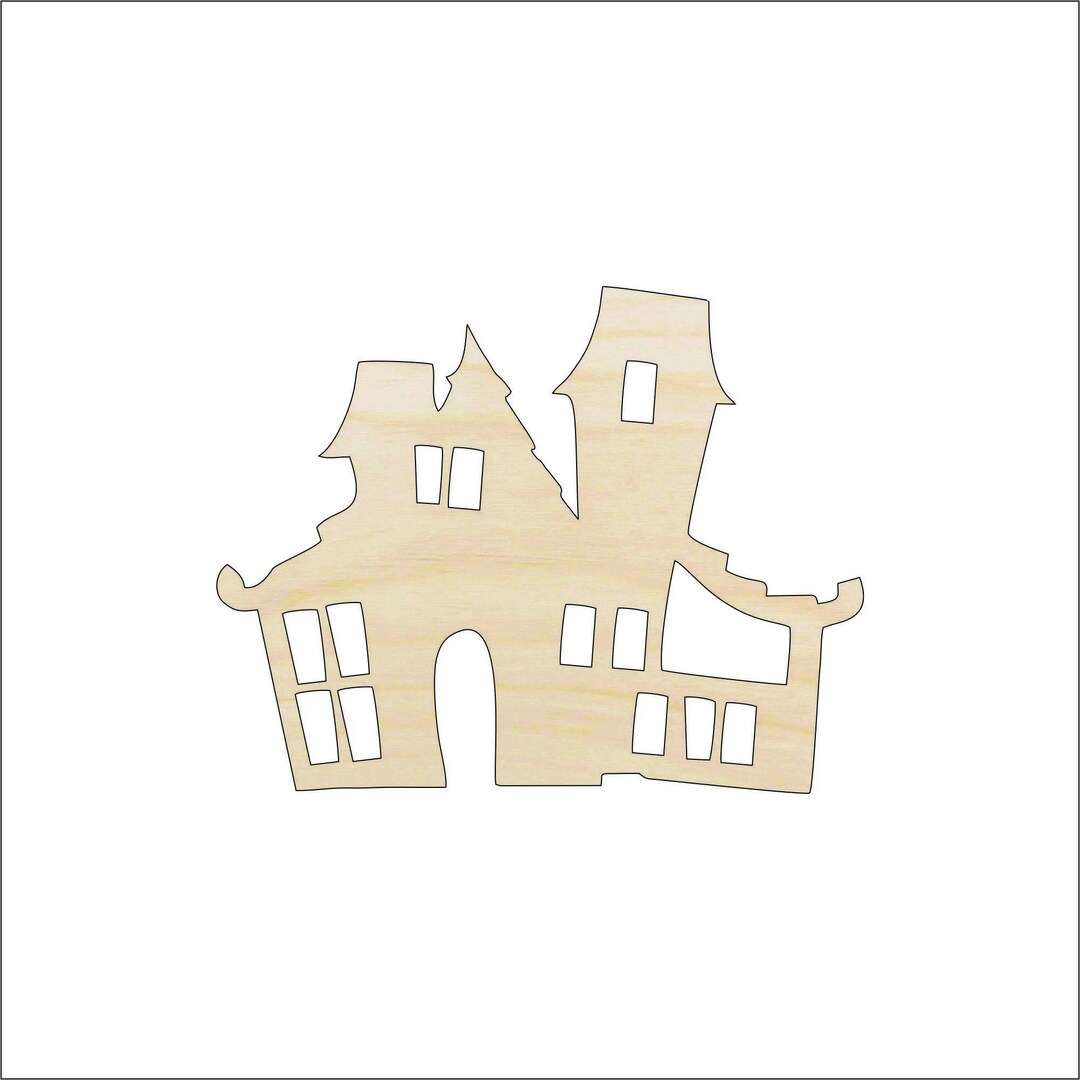 Haunted House - Wood Craft Shape Laser Cut Out & Unfinished DIY Craft ...