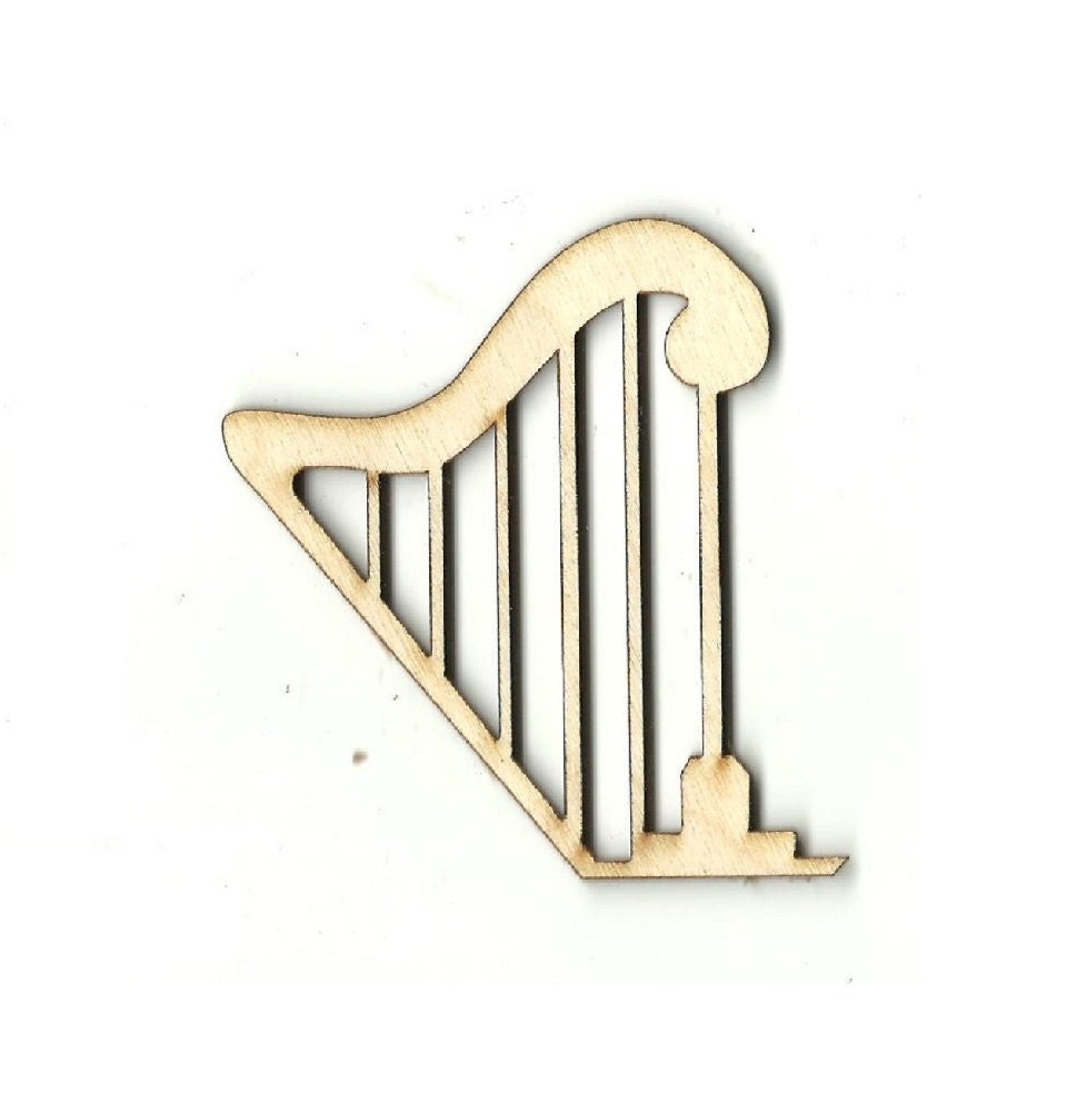 Harp Laser Cut Out Unfinished Wood Shape Craft Supply MSC6 - Etsy