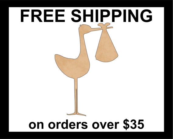 Stork Laser Cut Unfinished Wood MDF Craft Shape BBY1 - Etsy