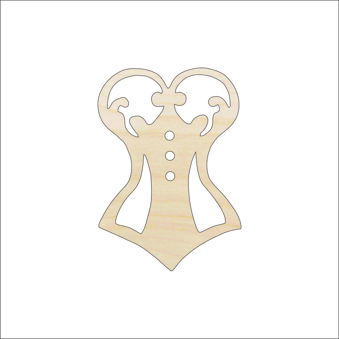Corset Lingerie - Laser Cut Unfinished Wood Shapes Variety of Sizes ...
