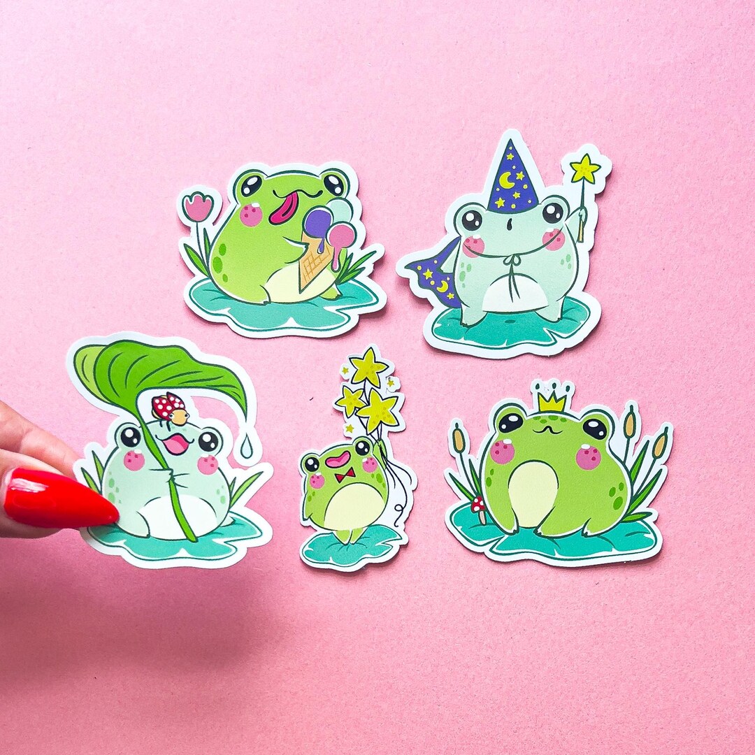 Cute Frog Lilly Pad Stickers Decal for Planners, Laptops, Tumblers ...
