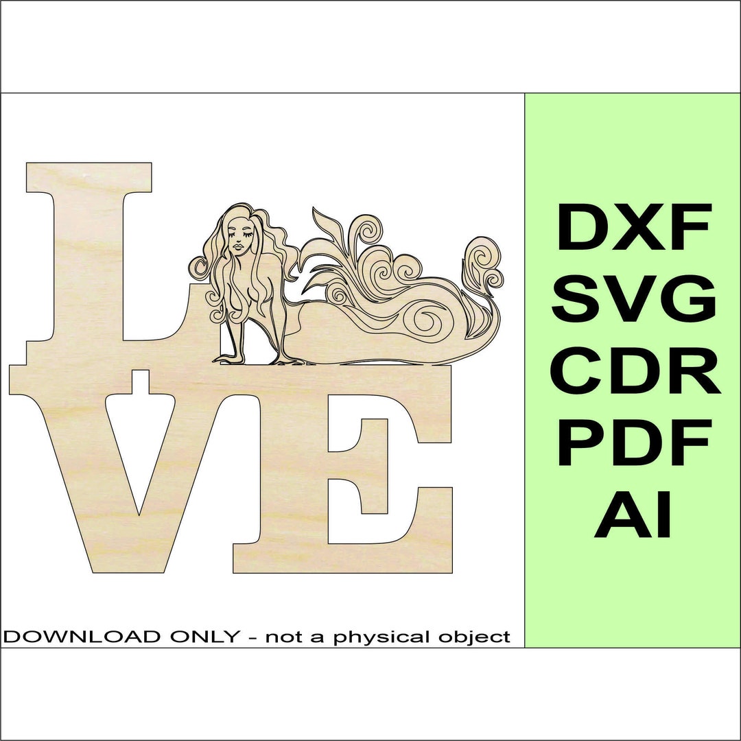 Download Love Mermaids - Laser CNC Cricut SVG DXF Glowforge Files ...