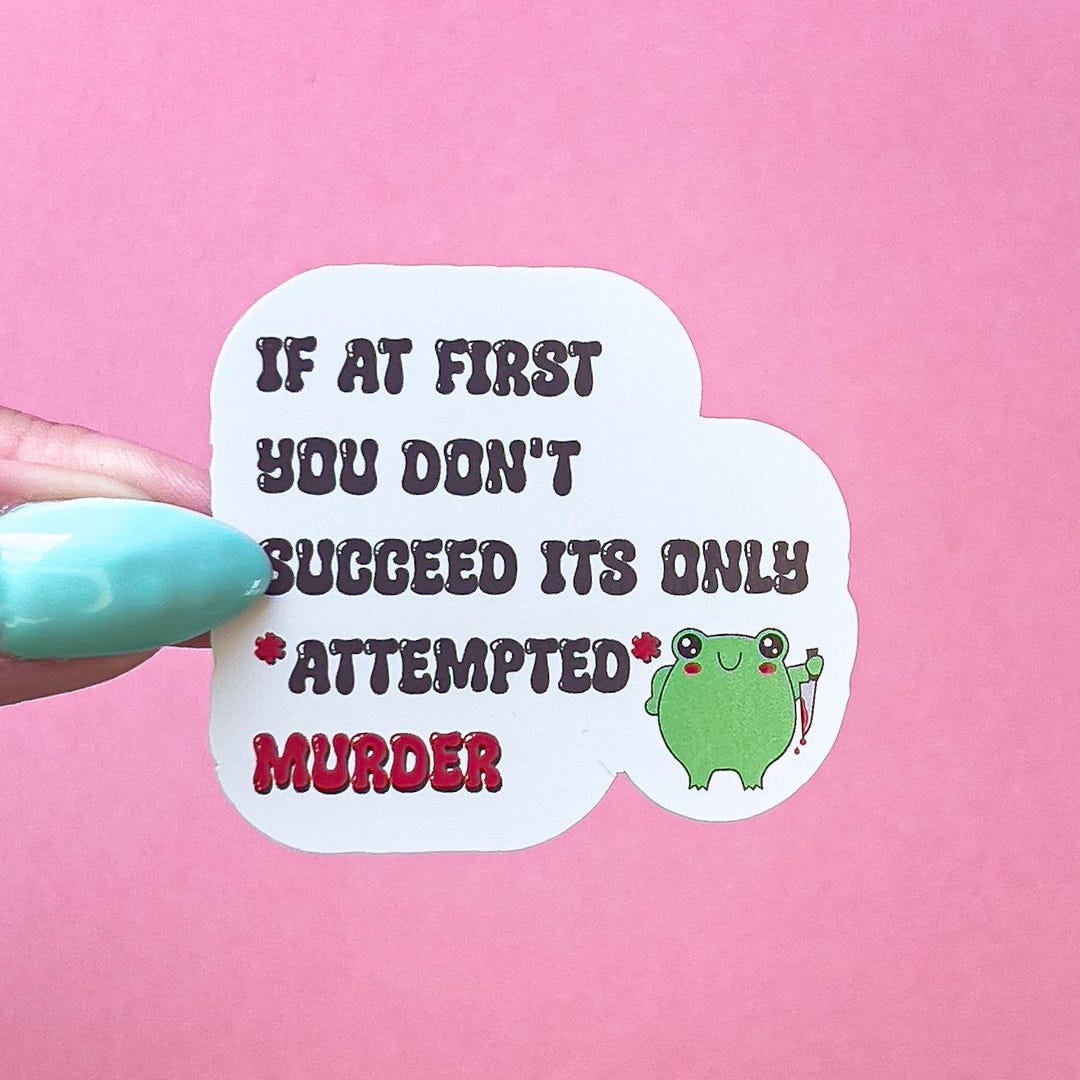 Funny Frog Murder Sticker Vinyl Design (laptop, Tumbler, Water Bottle ...